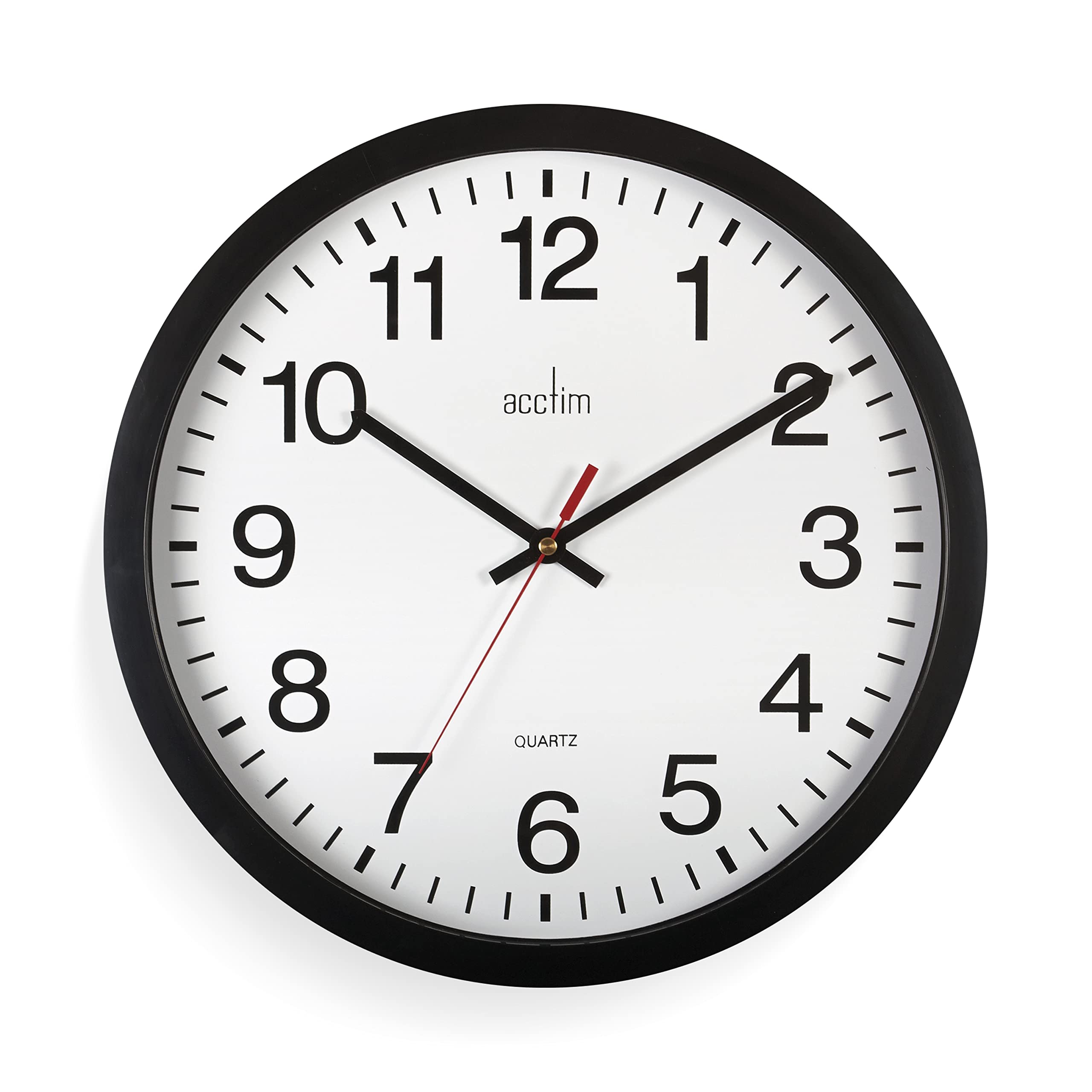 Acctim Wall Clock Quartz Silent [Black] - 1 clock [355mm diameter] - Go ...
