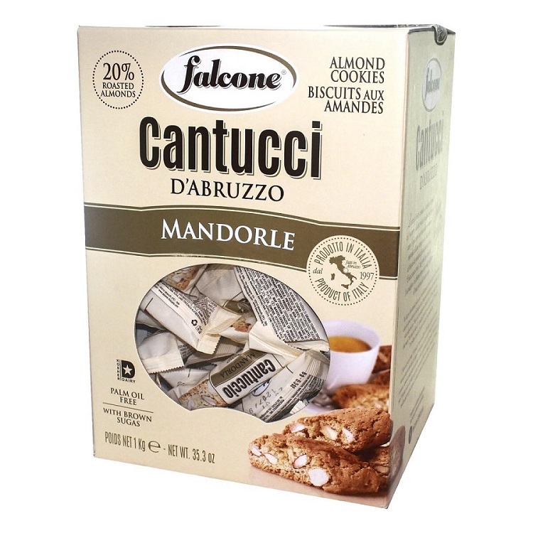 Falcone Cantucci D'Abruzzo [Almond Cookies] - 1kg box [125 wrapped ...