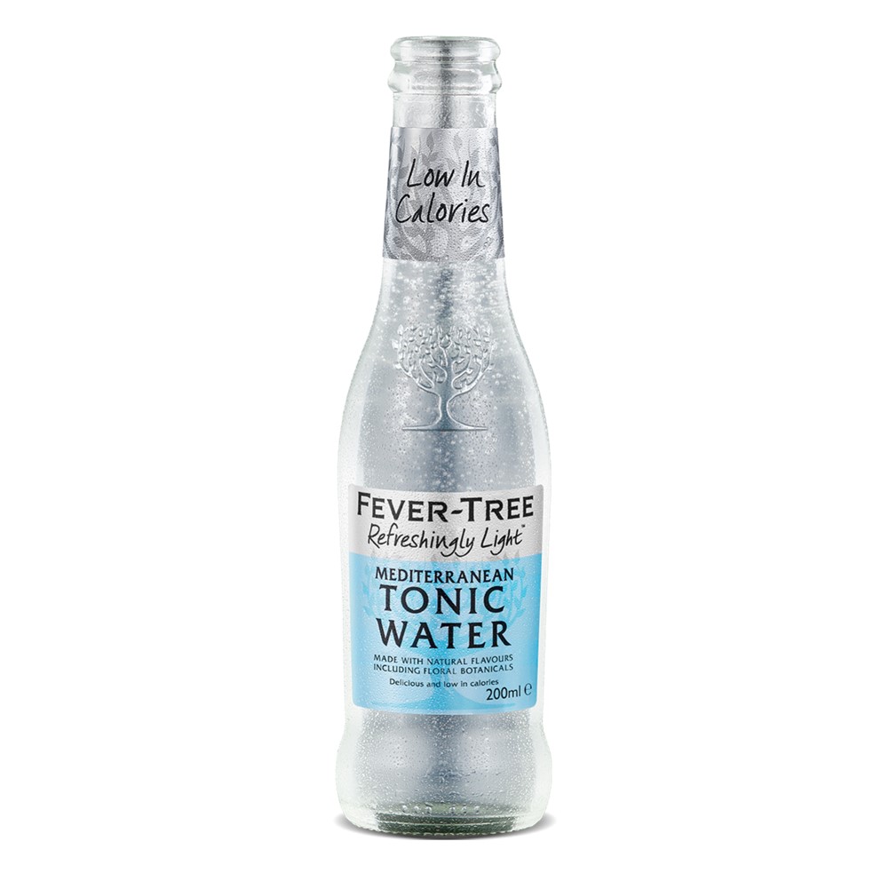 Fever Tree LIGHT Mediterranean Tonic Water - 24x200ml glass bottles ...