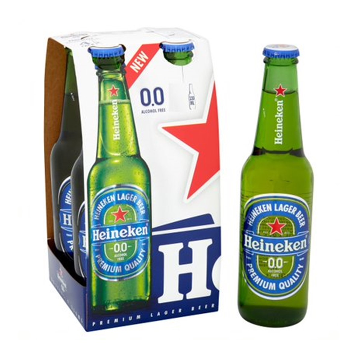 Heineken 0.0 Premium Alcohol Free Lager - 24x330ml bottles - Go Jumbo