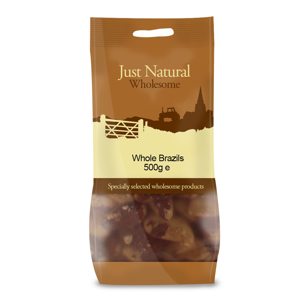 Just Natural Brazil Nuts [Whole] - 500g bag - Go Jumbo
