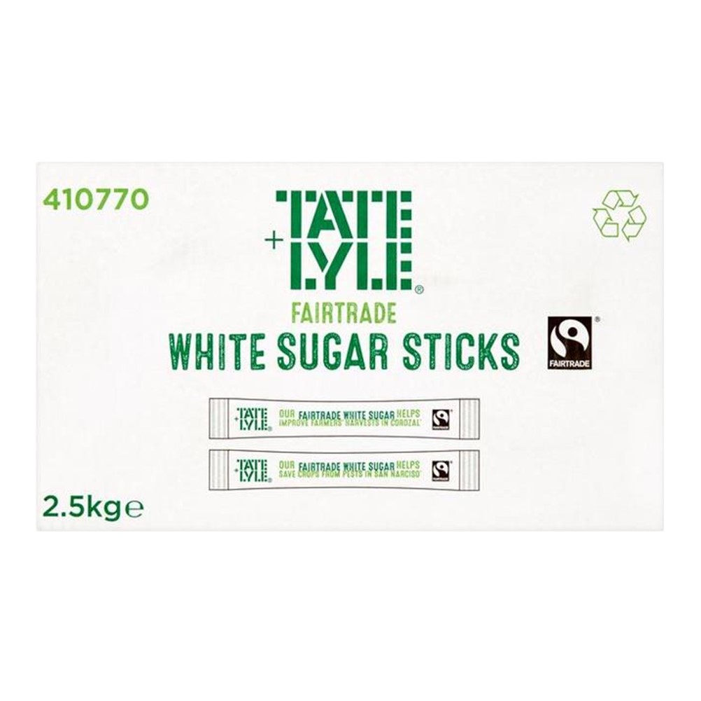 Tate & Lyle Granulated Fairtrade Sugar - 1000x2.5g Sticks [FT] - Go Jumbo