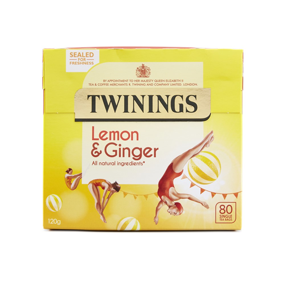 Twinings Lemon & Ginger - 80 tea bags - Go Jumbo