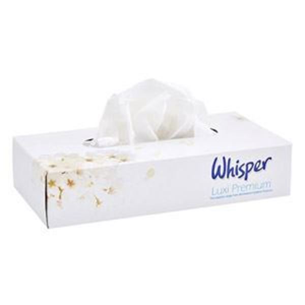 Whisper Facial Tissues 100x2-ply - 36 boxes - Go Jumbo